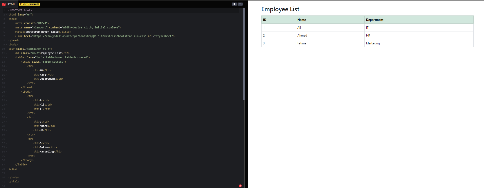 Free Bootstrap Tables Tutorial | At Iqra Technology
