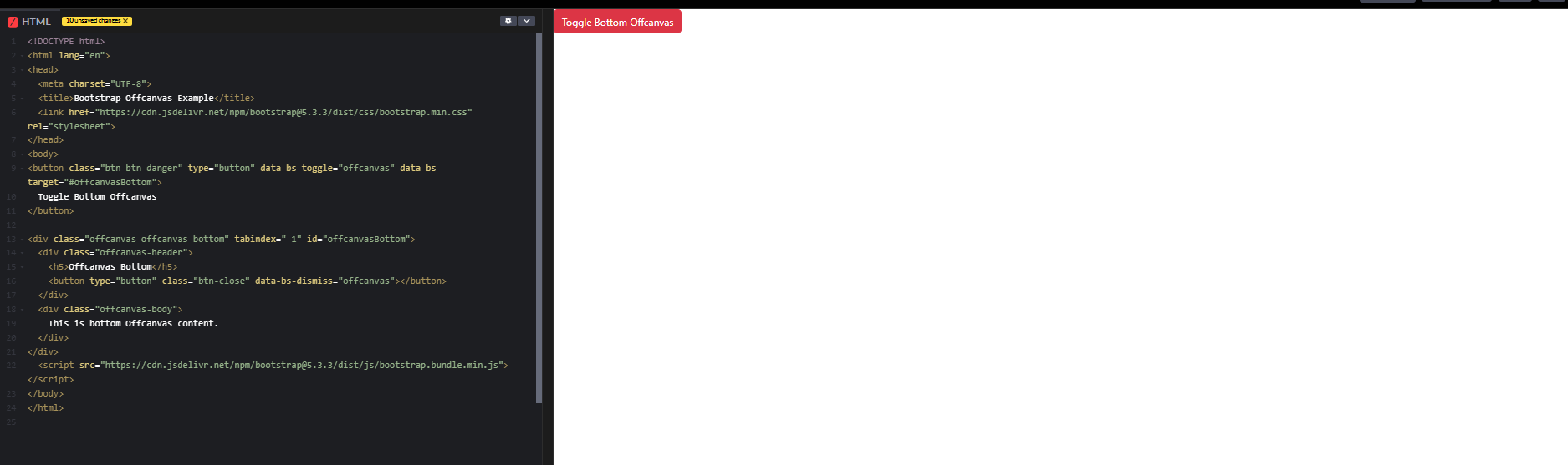 Free Bootstrap Offcanvas Tutorial | At Iqra Technology