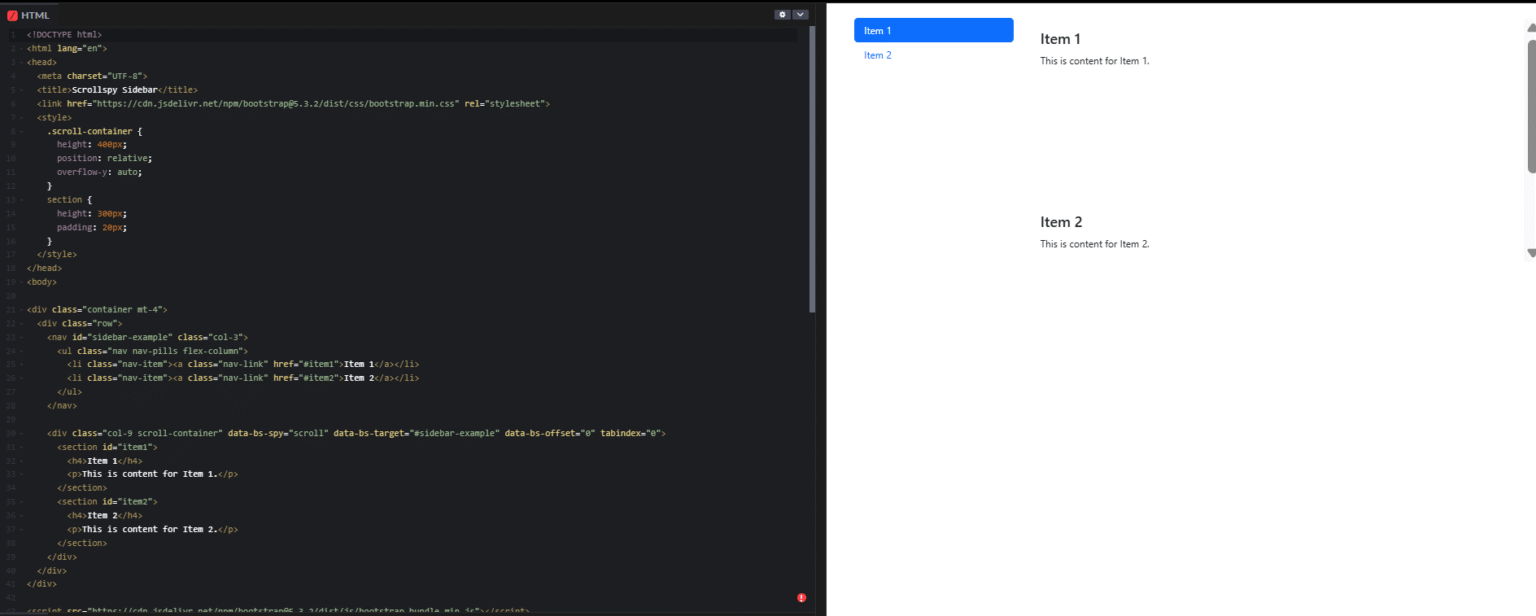 Free Bootstrap ScrollSpy Tutorial | At Iqra Technology