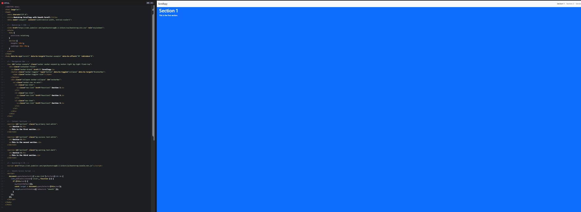 Free Bootstrap ScrollSpy Tutorial | At Iqra Technology