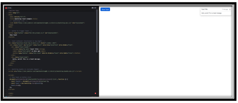 Free Bootstrap Toast Tutorial | At Iqra Technology