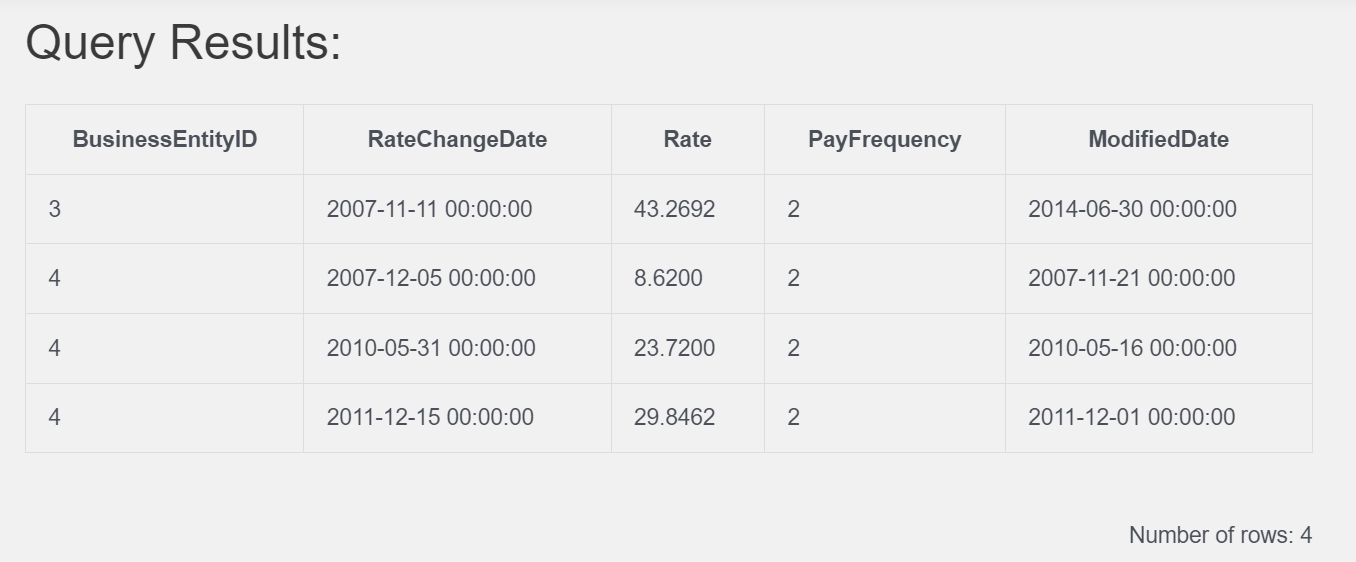 SQL SELECT IN statements online for free.